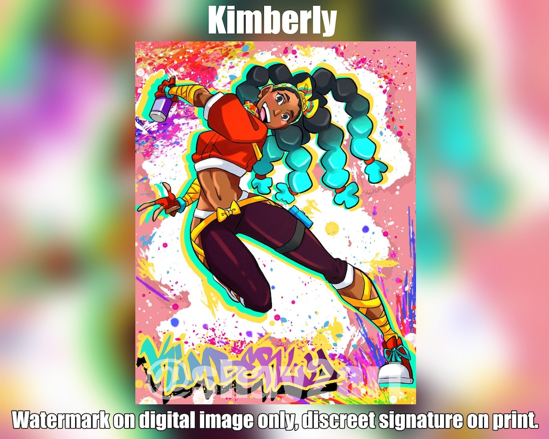 KIMBERLY Art Print- Anime-inspired, Graffiti Digital Art Print - Etsy