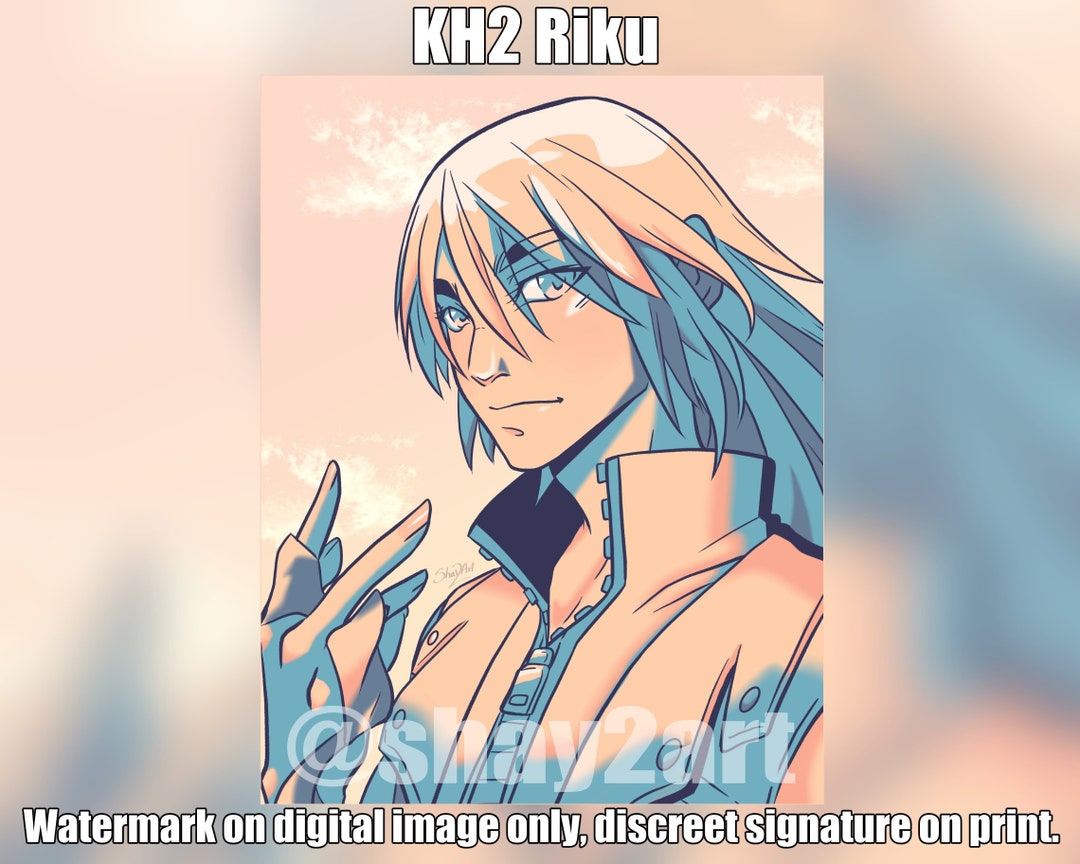 KH2 RIKU Art Print- Anime-inspired, Digital Art Print - Etsy
