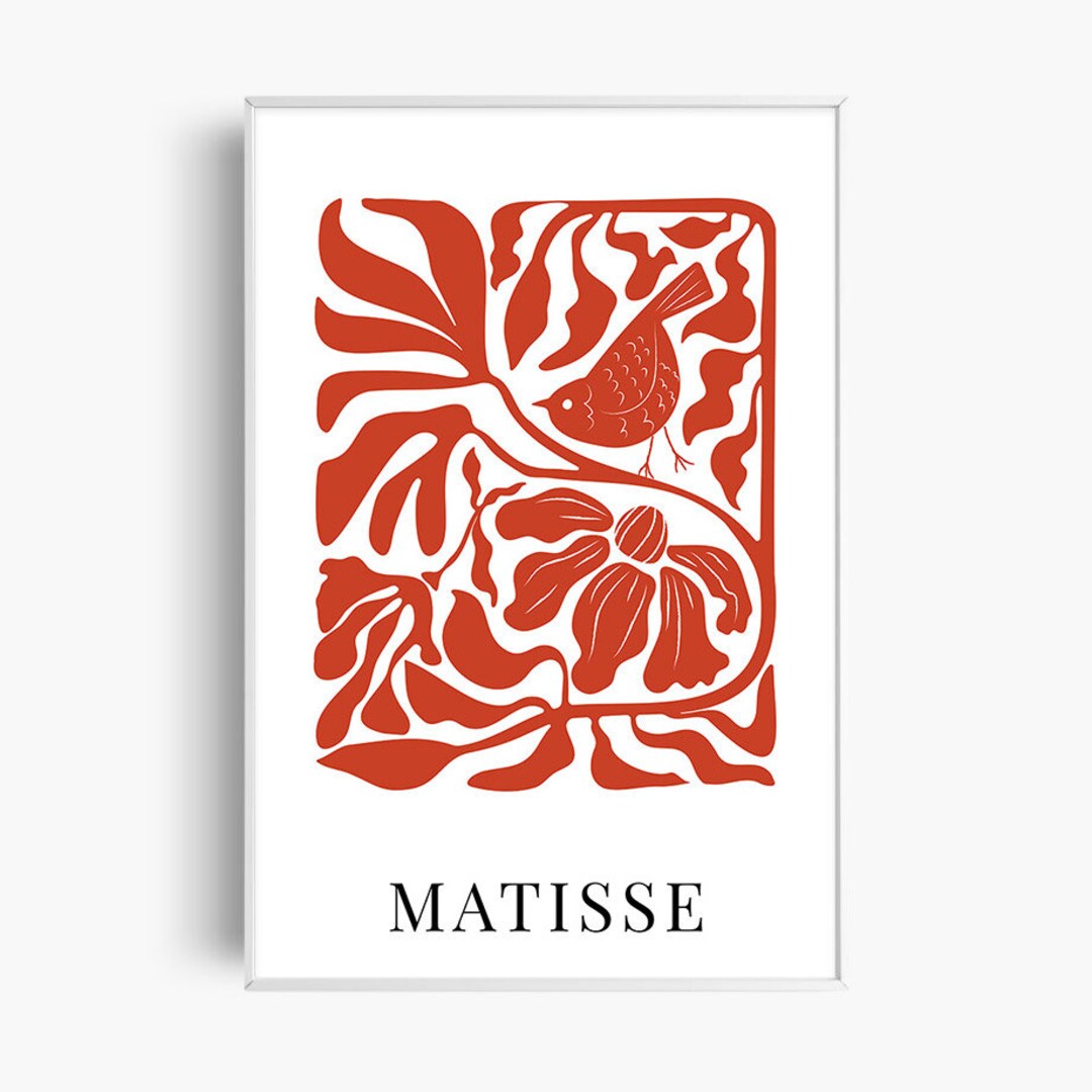 Matisse Red Bird in Tree Poster Art Print Digital Download - Etsy