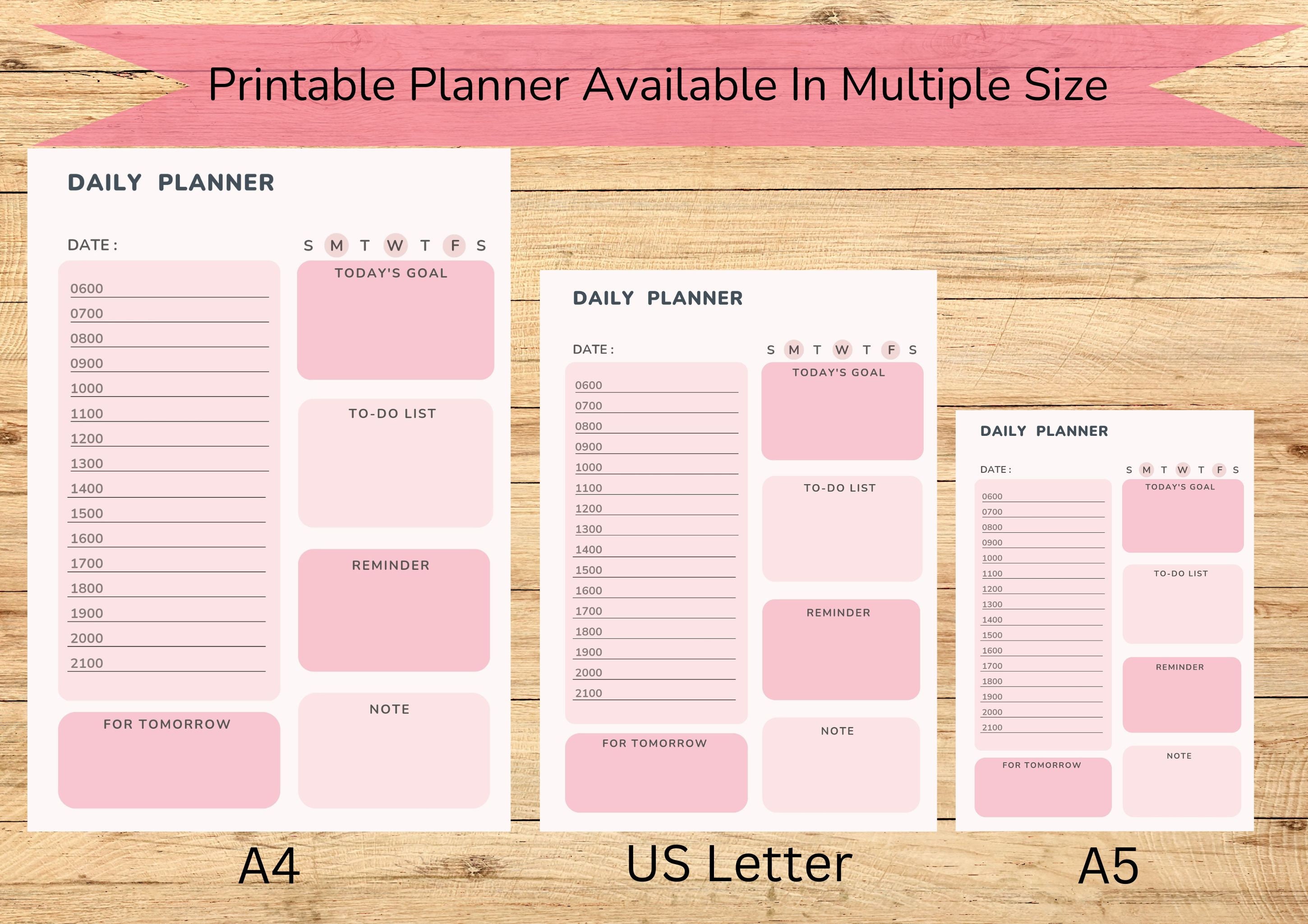Printable Daily Planner Template,undated Daily Planner,daily Schedule ...