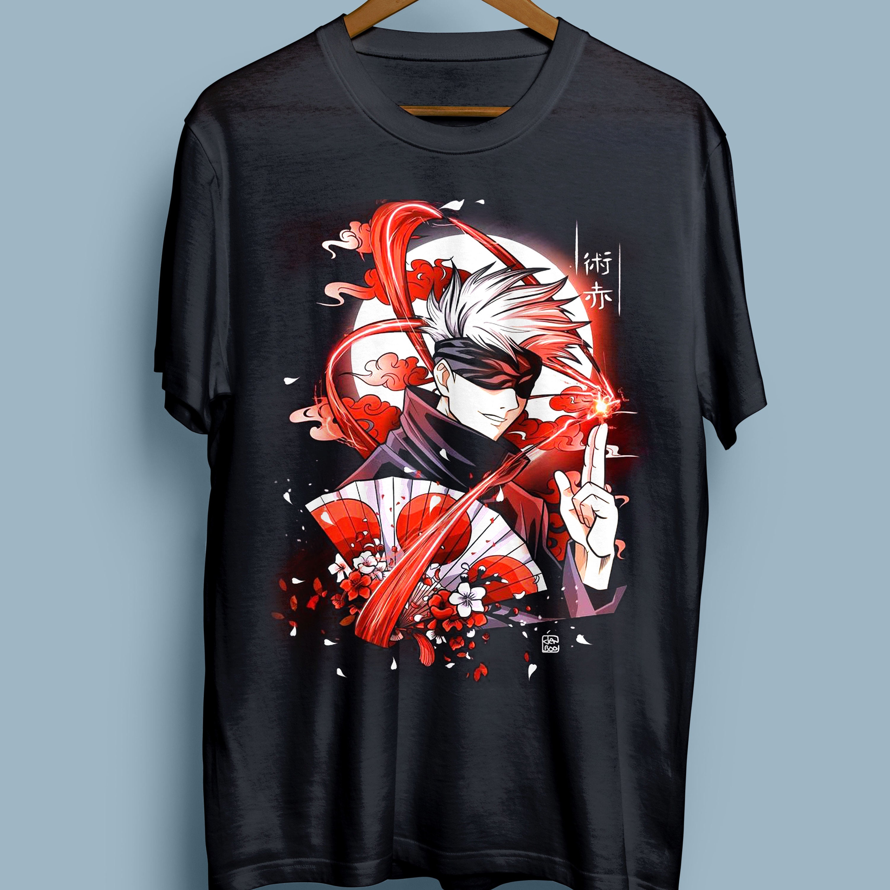 Jujutsu Kaisen Gojo Satoru Design Tshirt PNG for Black T-shirt - Etsy