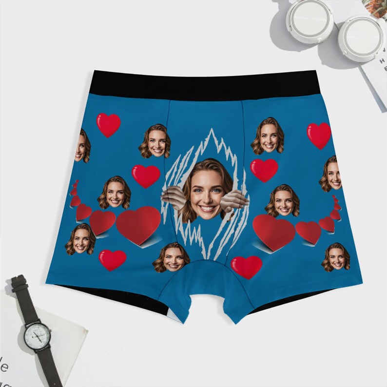 Personalized Photo Underwear, Custom Face Boxers for Men, Face Boxer ...