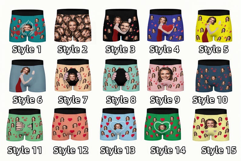 Personalized Photo Underwear, Custom Face Boxers for Men, Face Boxer ...