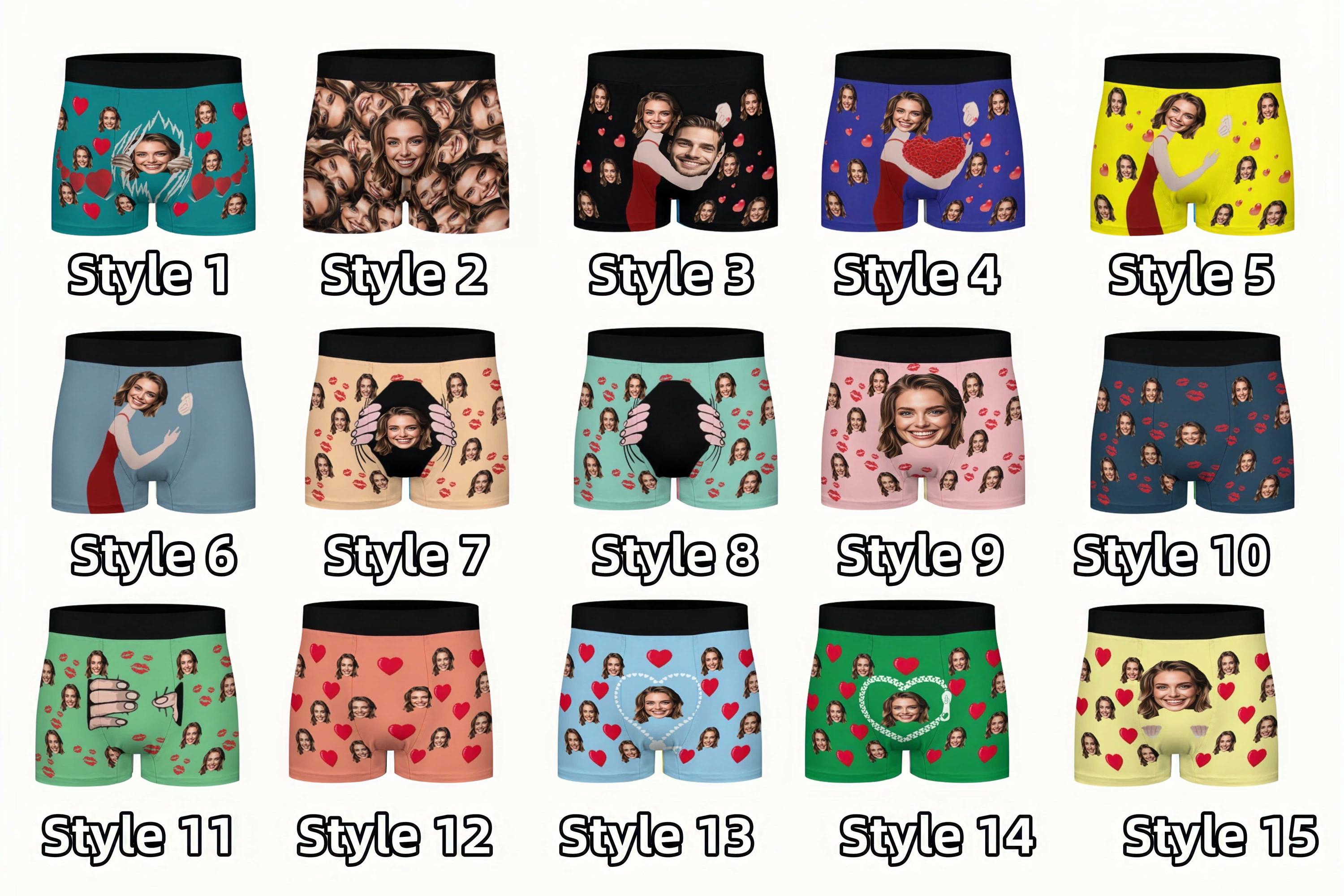 Personalized Photo Underwear, Custom Face Boxers for Men, Face Boxer ...