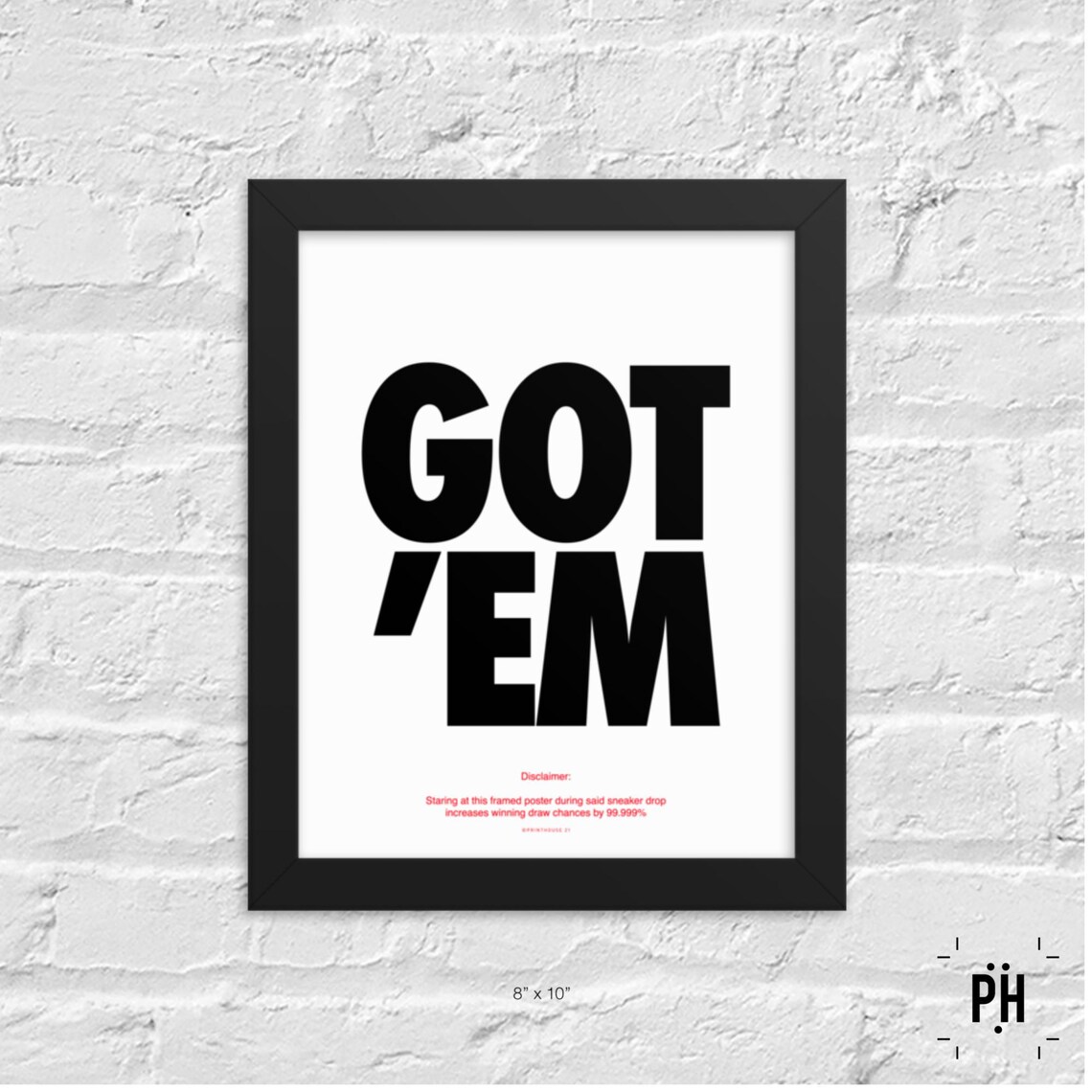 GOT 'EM Lucky White Poster + Black Frame | Sneakerhead Art | Various ...