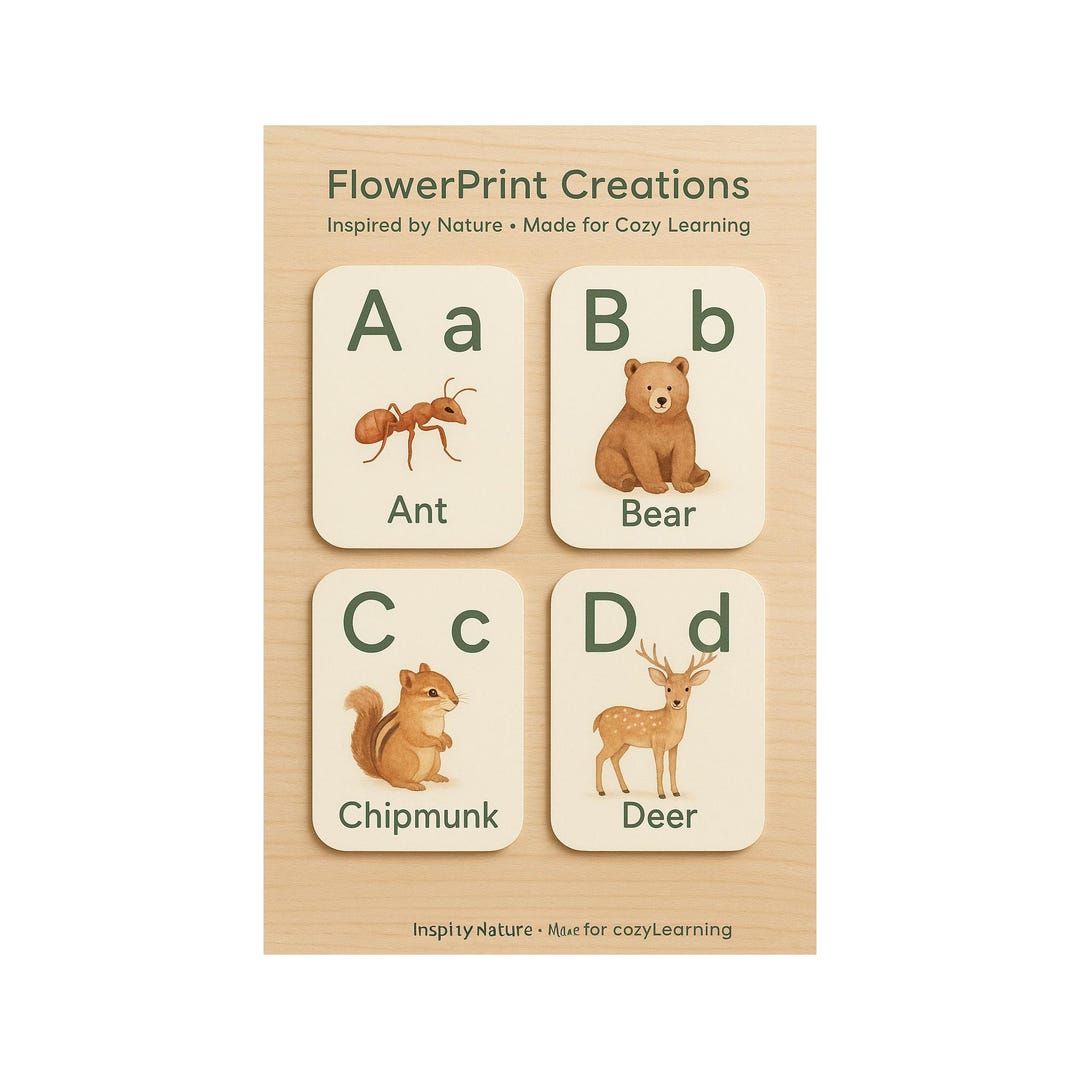 Woodland Alphabet Flashcards Printable | Nature ABC Cards for Kids ...