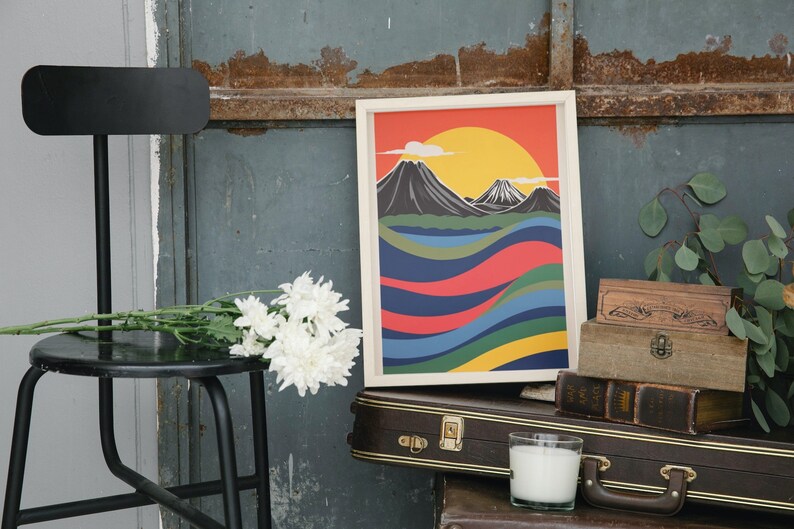 Colorful Wall Art, Printable Art, Direct Download, Sunset Painting ...