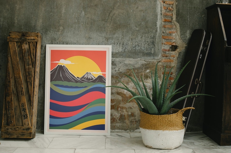 Colorful Wall Art, Printable Art, Direct Download, Sunset Painting ...