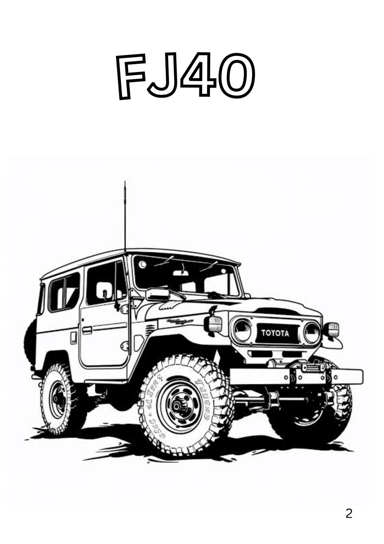 Toyota Cars Colouring Book Digital Download, Unique Cars, 4WD, Supra ...