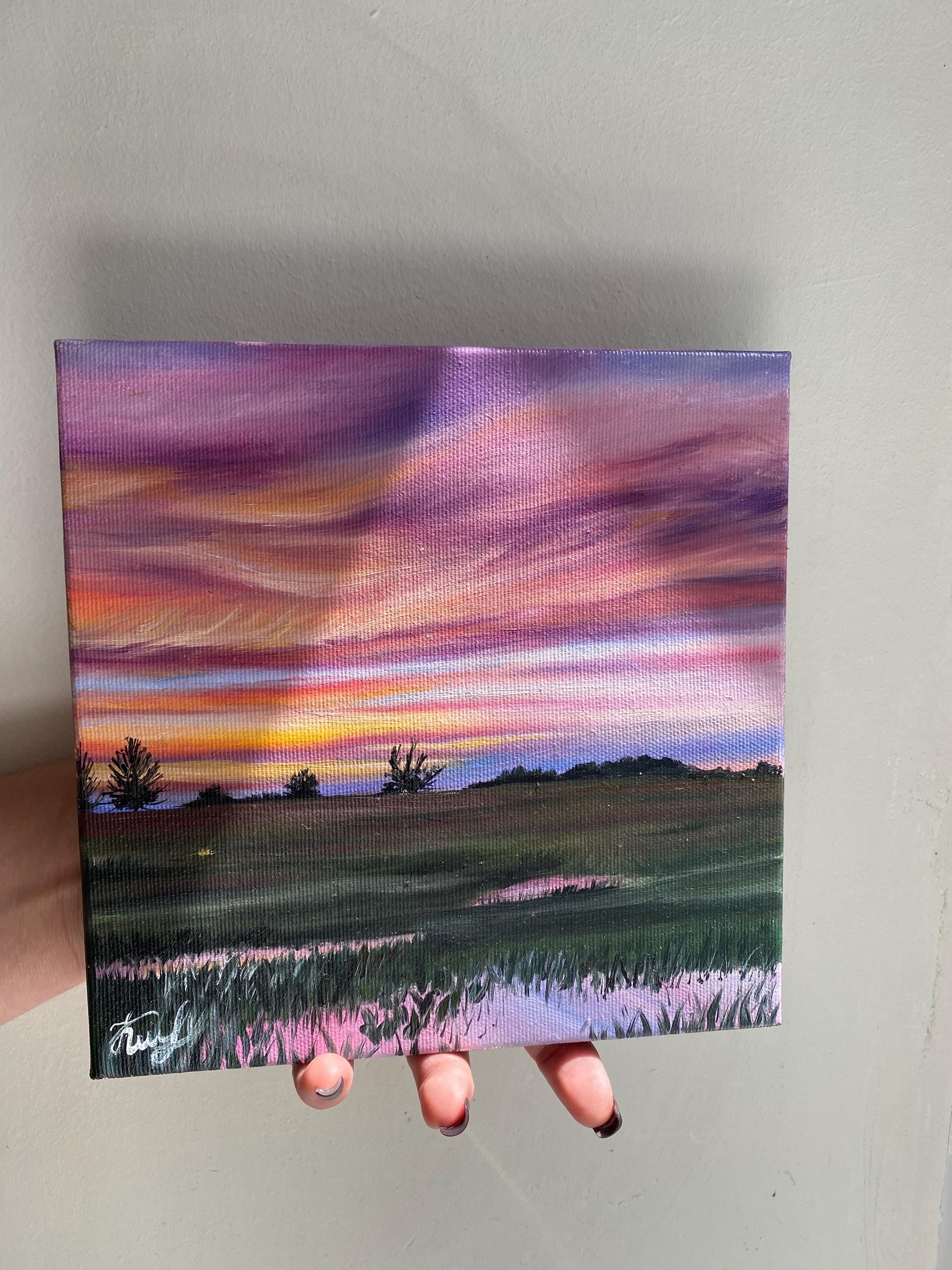 Vibrant Sunset Oil Painting on Canvas - Etsy