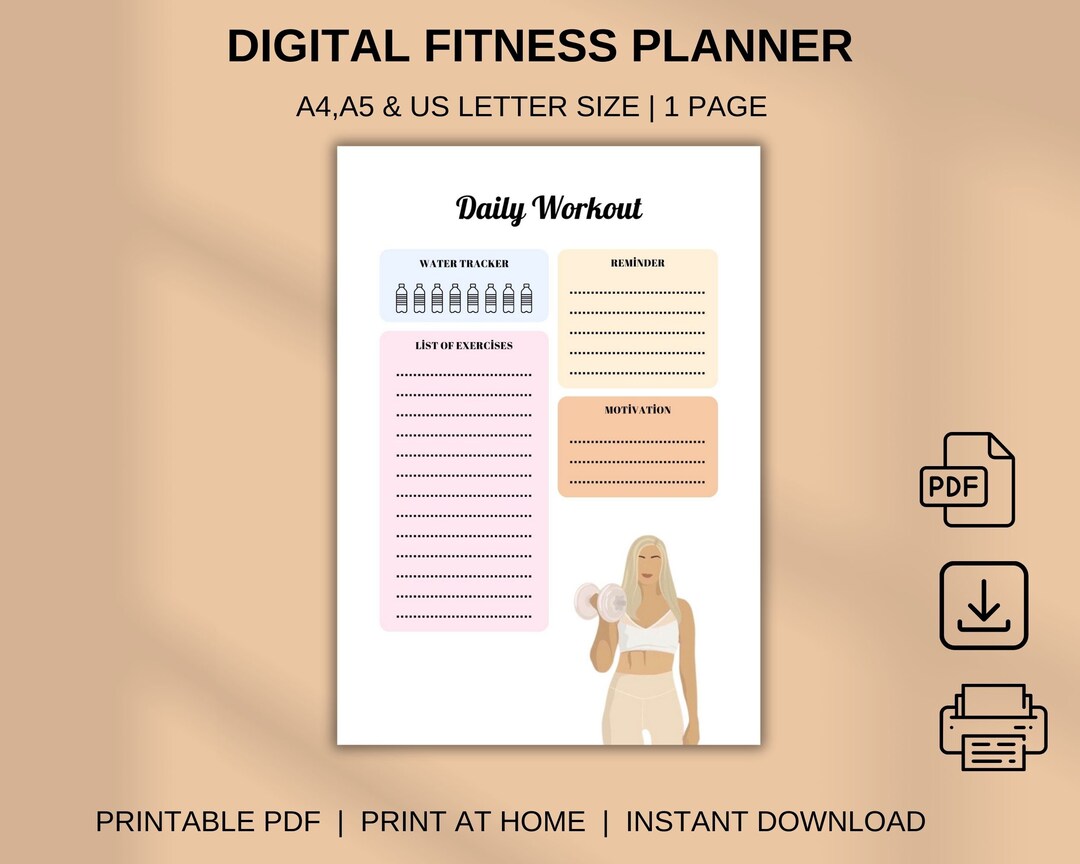 Fitness Planner Printable Gym Planner Fitness Planner Fitness Planner ...