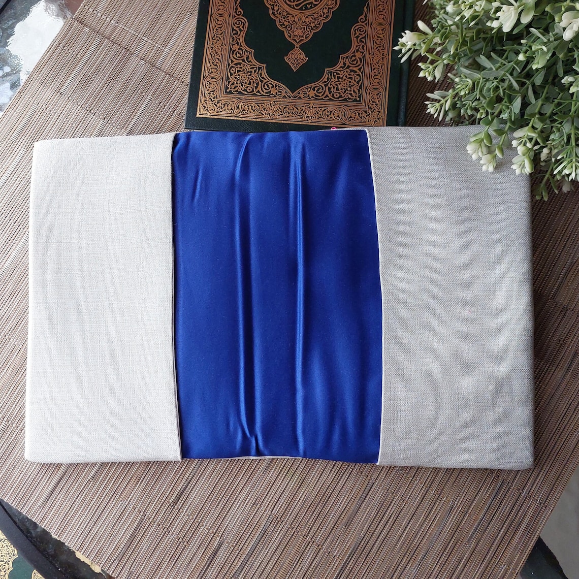 Embroidered Quran Cover, Embroidered Book Cover, Flower Ribbon ...