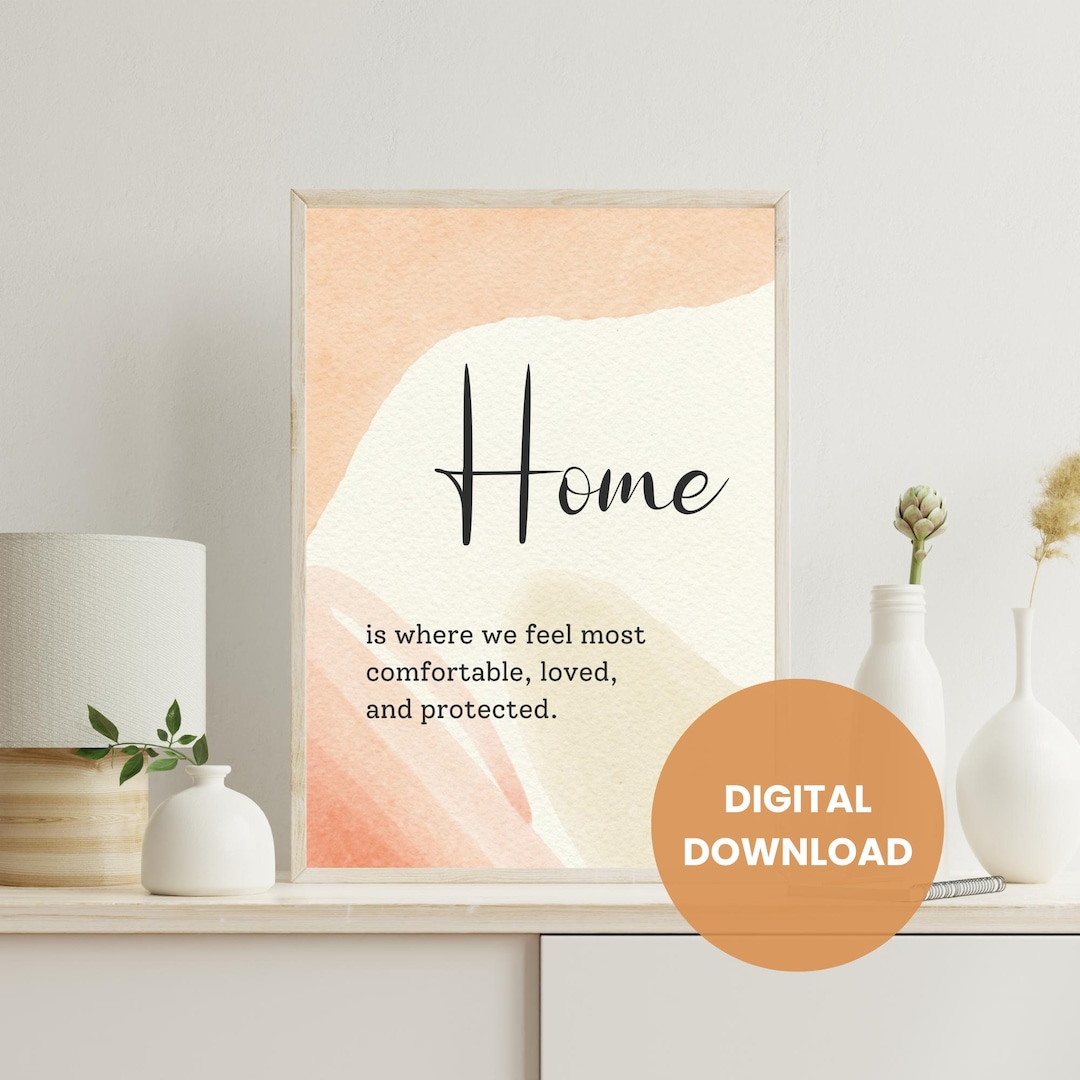 Home Wall Art Printable Motivational Quote Decor for Living Room ...