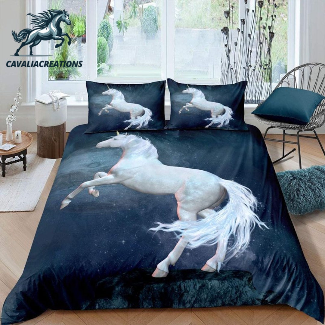 Majestic Horse Duvet Cover, Equestrian Bedding Set, Horse Theme Bedding ...