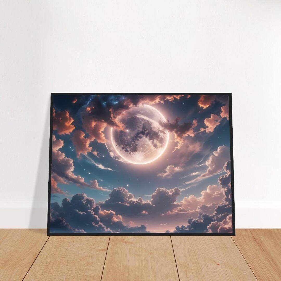 Luminous Celestial Dreamscape Full Moon as Seen Above the Clouds ...