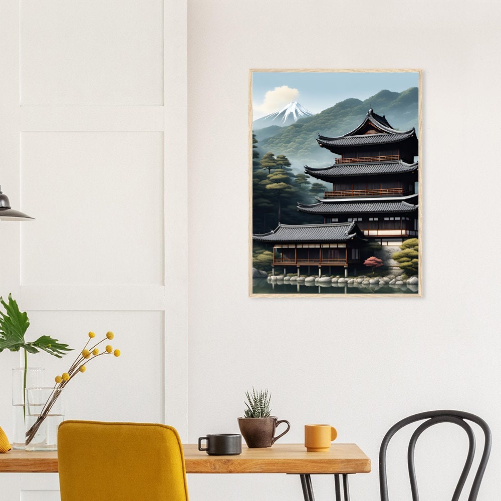 Tranquil Pagoda | Japanese Pagoda Painting, Japanese Art, Portrait ...
