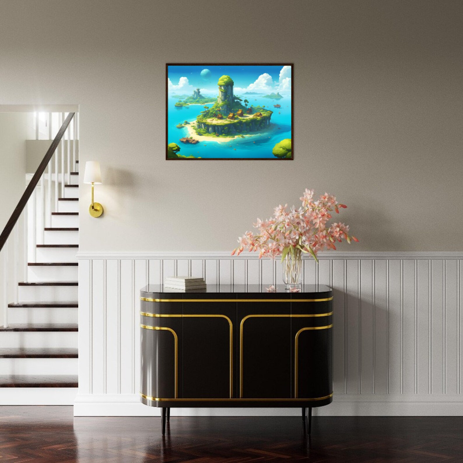 Serene Escape | Tropical Island Painting, Archipelago Art, Landscape ...