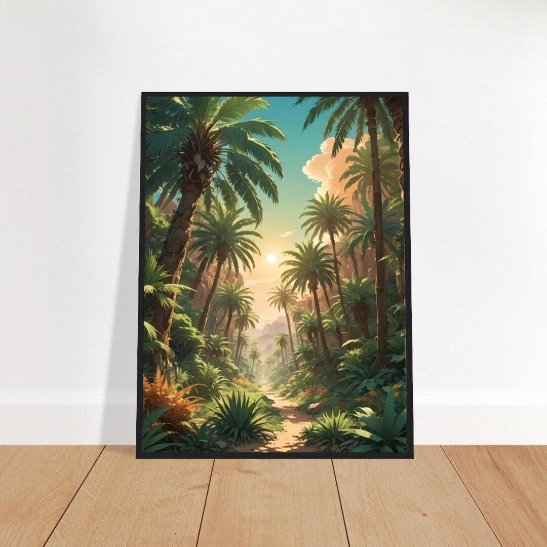 Sunlit Tropical Pathway | Arid Tropical Landscape Painting, Portrait ...