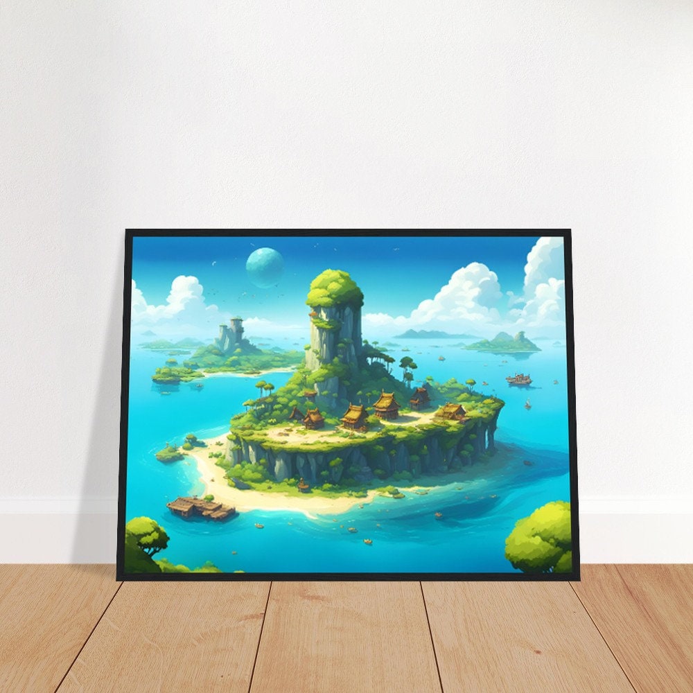Serene Escape | Tropical Island Painting, Archipelago Art, Landscape ...