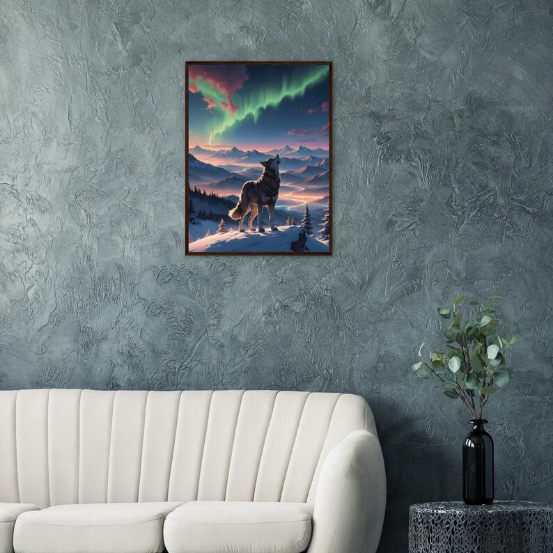 Luminous Howl Under the Aurora Wolf Howling at an Aurora Painting ...