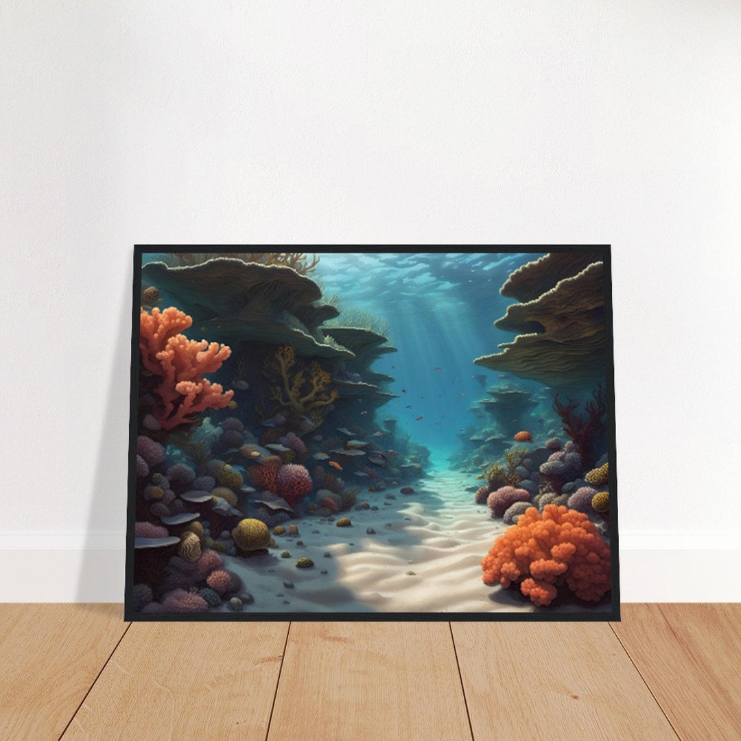 Mystic Coral Reef | Shallow Waters of a Coral Reef Painting, Underwater ...