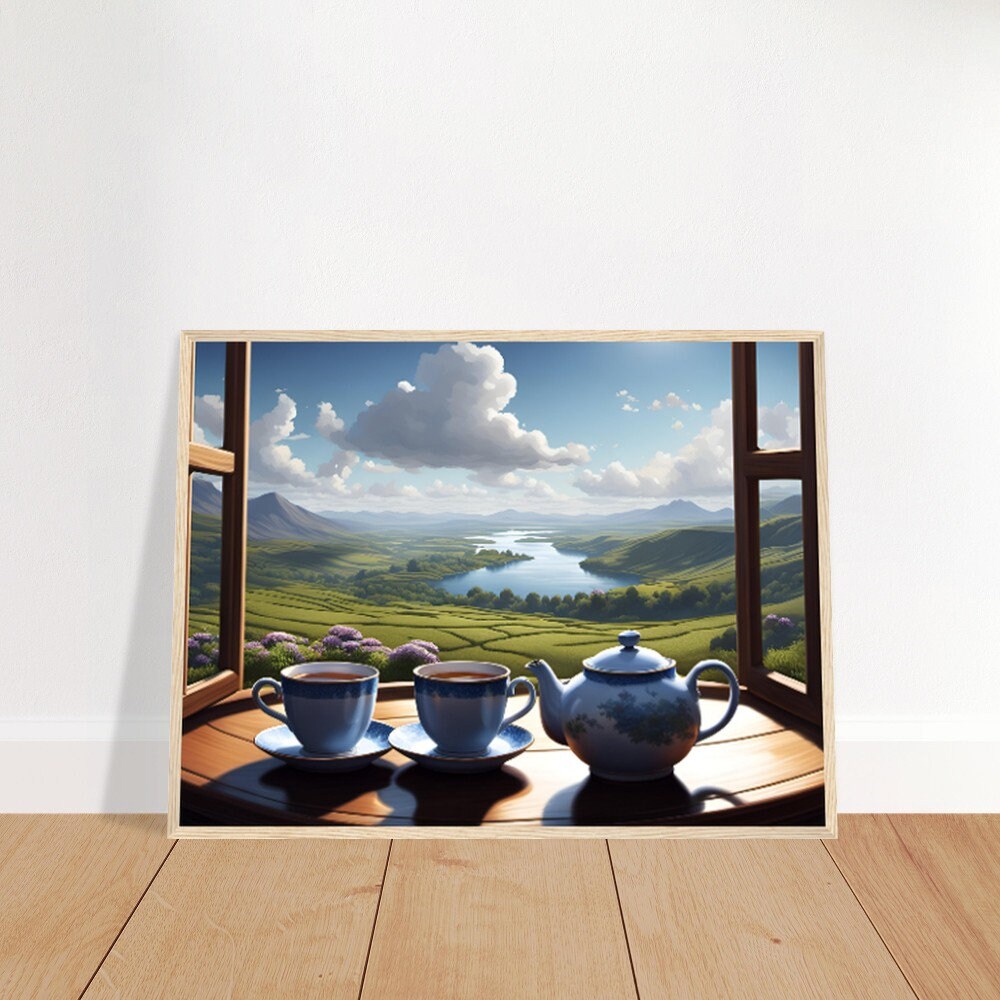 Serene Sips Tea for Two Painting, Nature Art, Landscape Painting ...