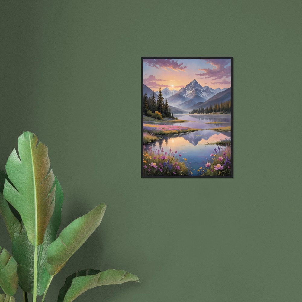 Sublime Mountain Lake Beautiful Mountain Lake Painting, Portrait ...