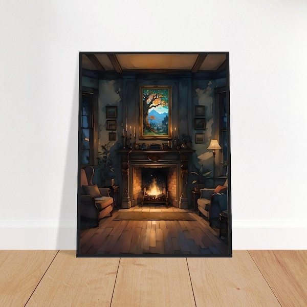 Fireplace Poster - Etsy