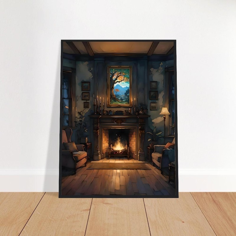 Fireplace Poster - Etsy