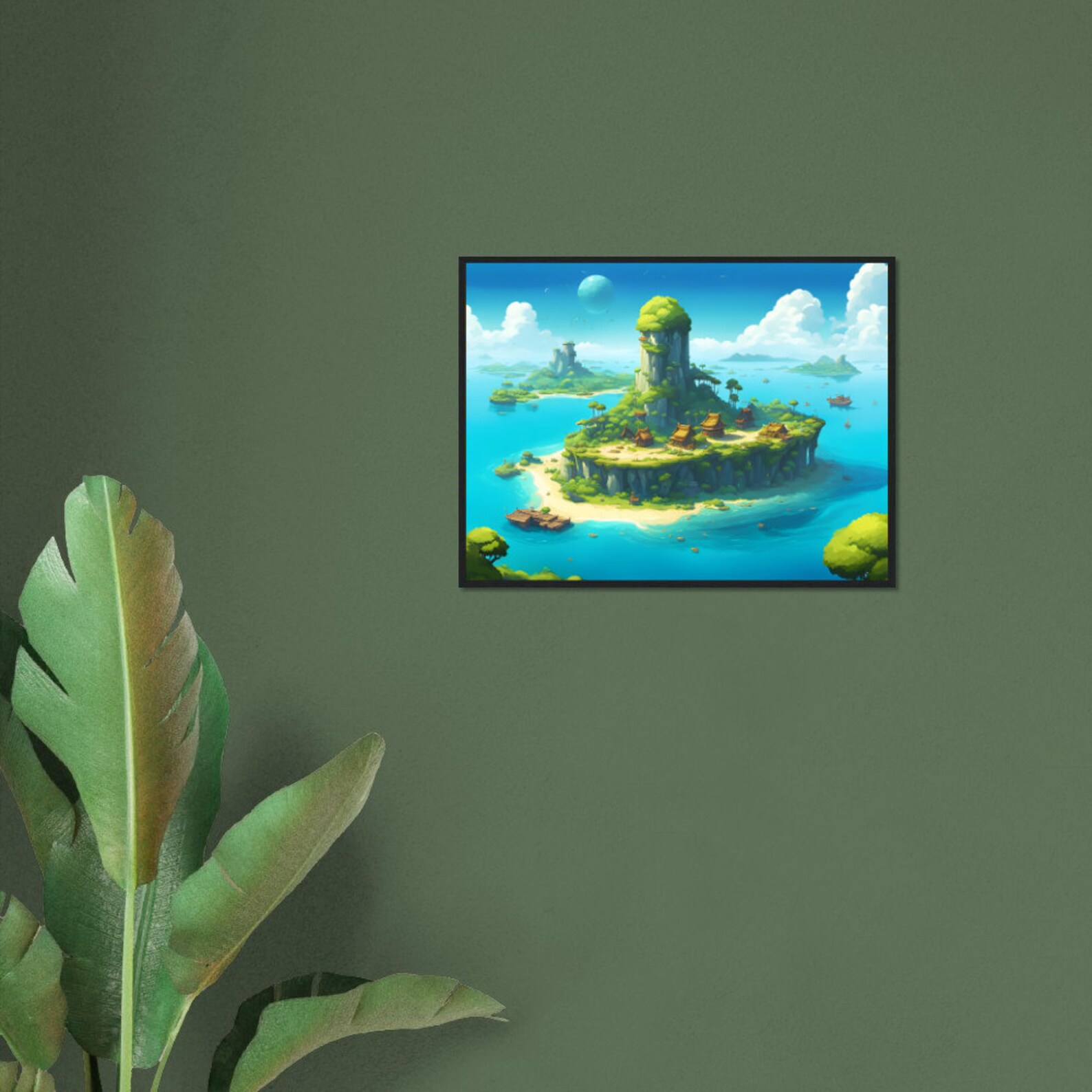 Serene Escape | Tropical Island Painting, Archipelago Art, Landscape ...