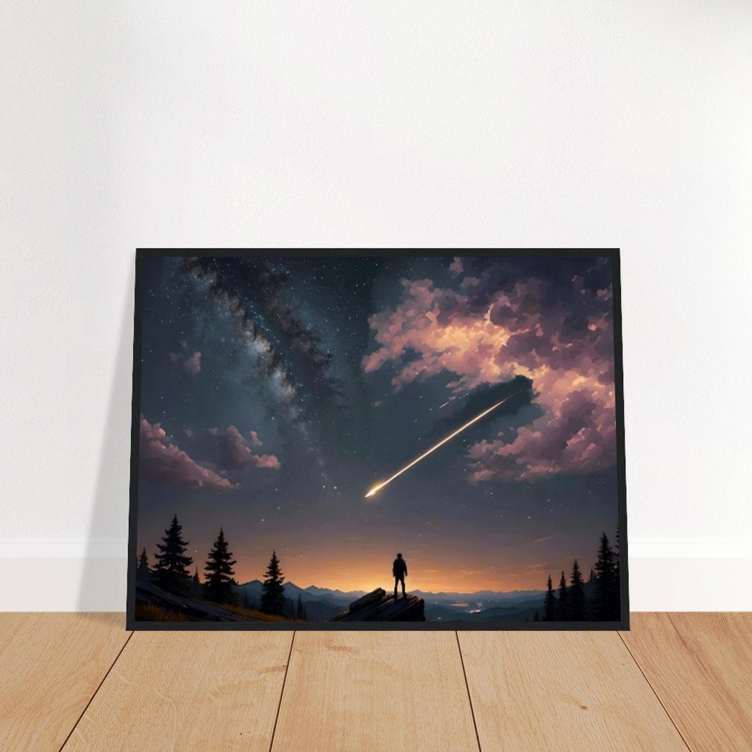 Starry Night Soiree | Comet at Sunrise Painting, Landscape Painting ...