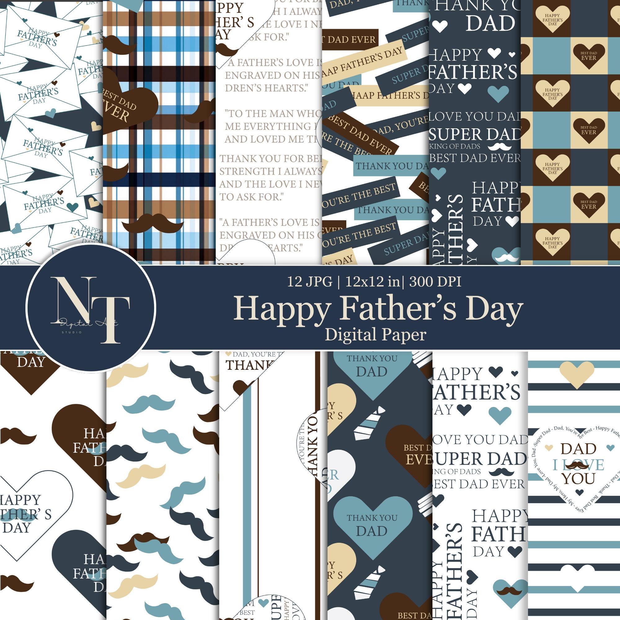 Happy Fathers Day Digital Paper, Dad Seamless Pattern, Fathers Day ...