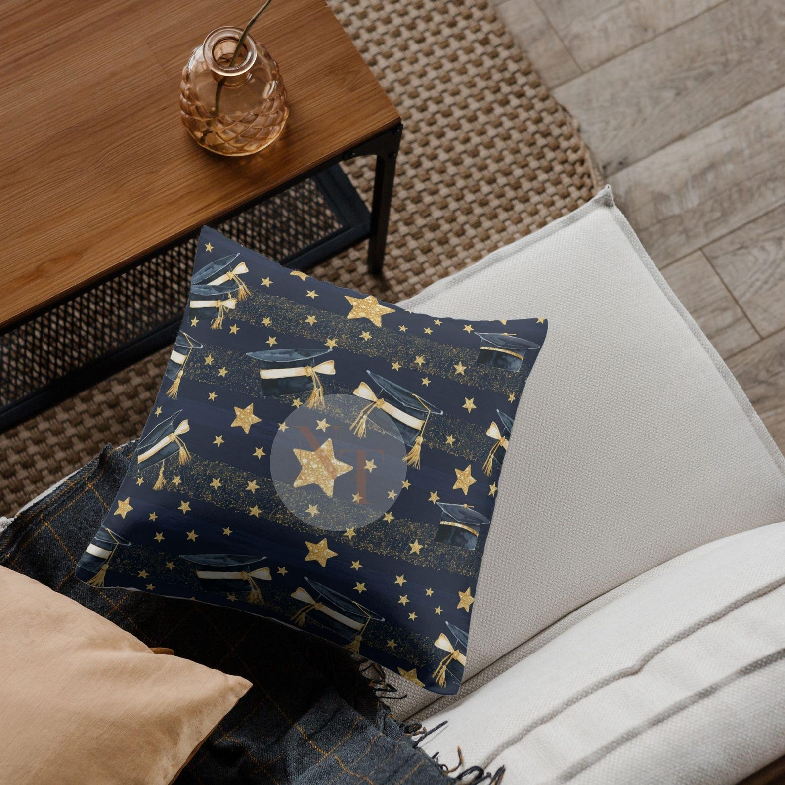 Graduation Digital Paper Seamless Pattern, Class of 2024, Glitter Blue ...