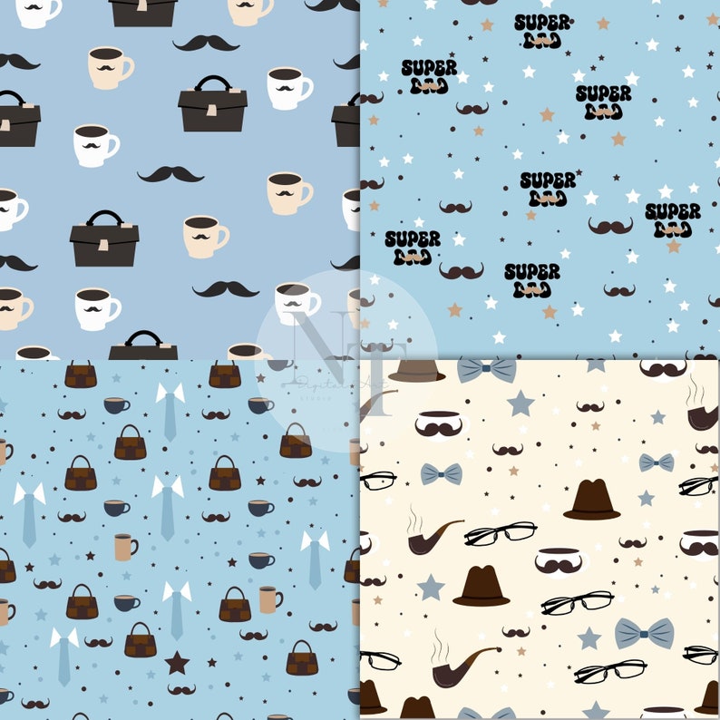Happy Fathers Day Digital Paper, Dad Seamless Pattern, Fathers Day ...