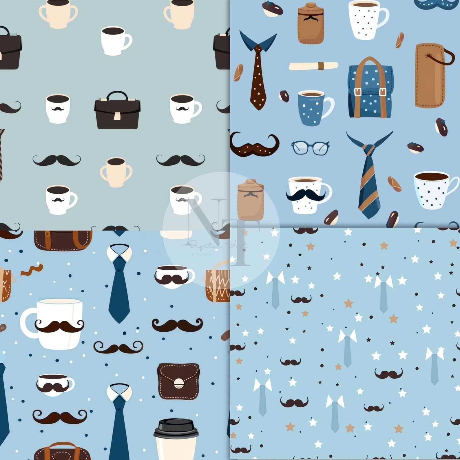 Happy Fathers Day Digital Paper, Dad Seamless Pattern, Fathers Day ...