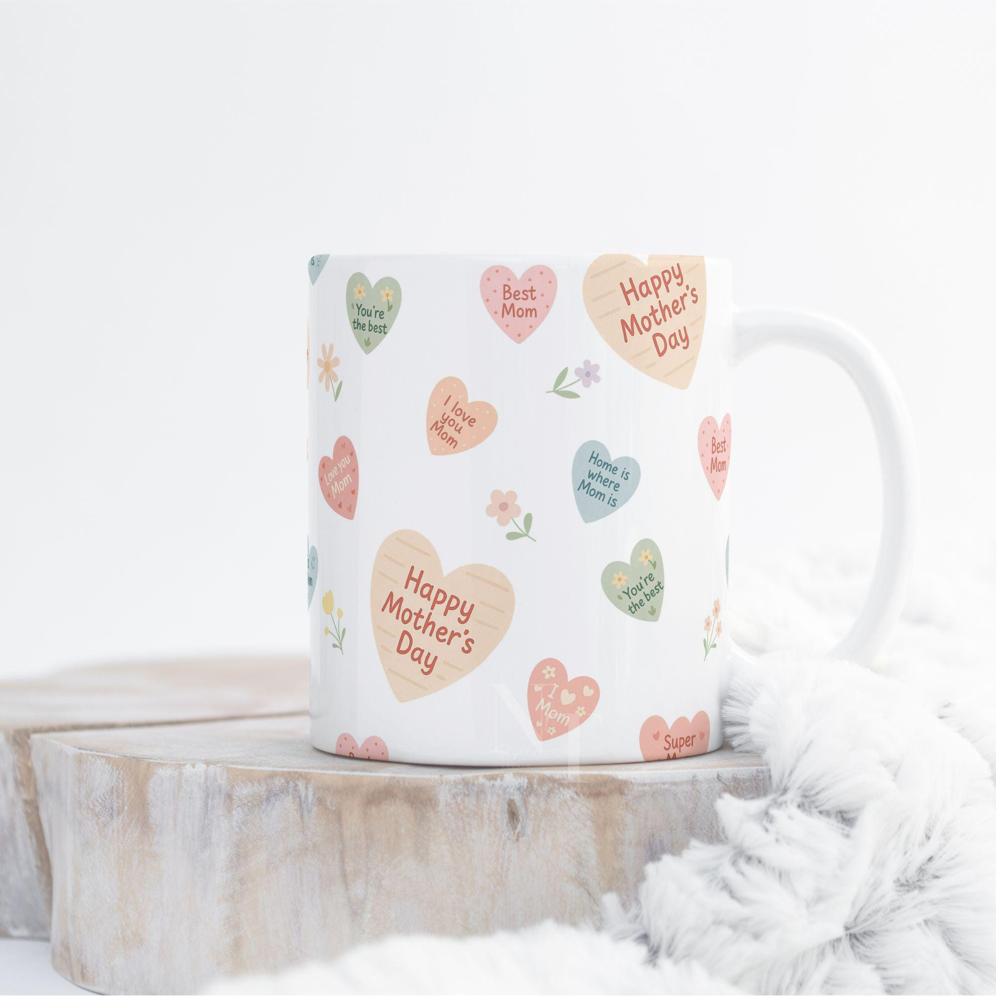 Mothers Day Digital Paper Bundle Pastel Floral Heart Mom Scrapbook ...