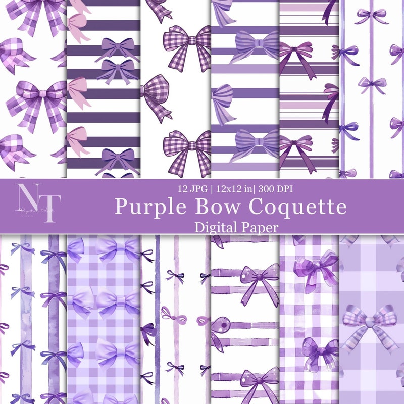 Purple Bow Wallpaper - Etsy