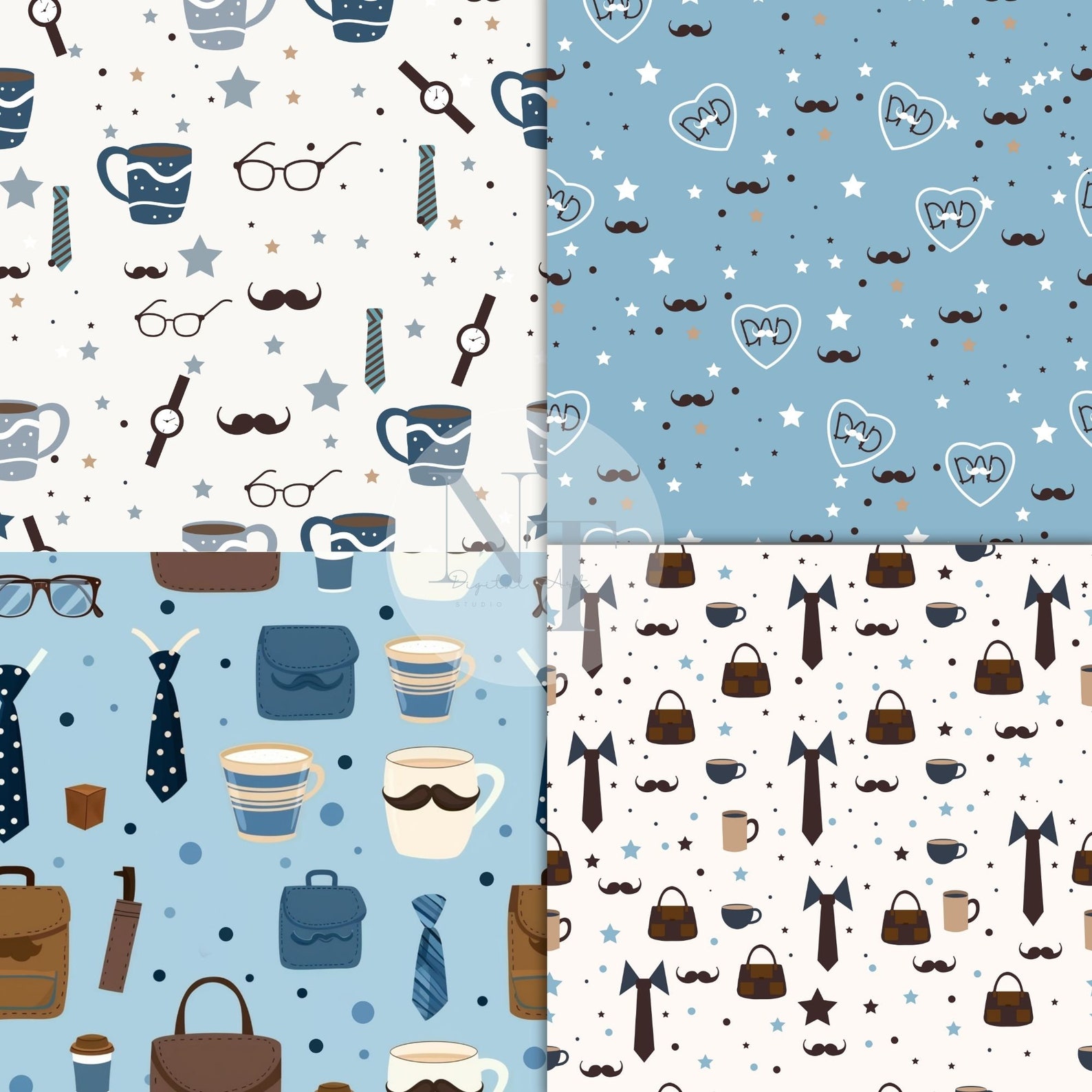 Happy Fathers Day Digital Paper, Dad Seamless Pattern, Fathers Day ...