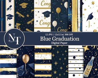 Graduation Digital Paper Seamless Pattern, Class of 2024, Glitter Gold ...