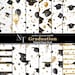 Graduation Digital Paper Seamless Pattern, Class of 2024, Glitter Gold ...