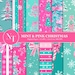 Mint & Pink Christmas Digital Papers Seamless Pattern Pink Pepermint ...