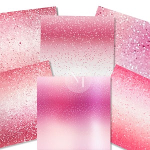 Pink Glitter Ombre Digital Paper: Instant Download. Pink Bokeh Confetti ...