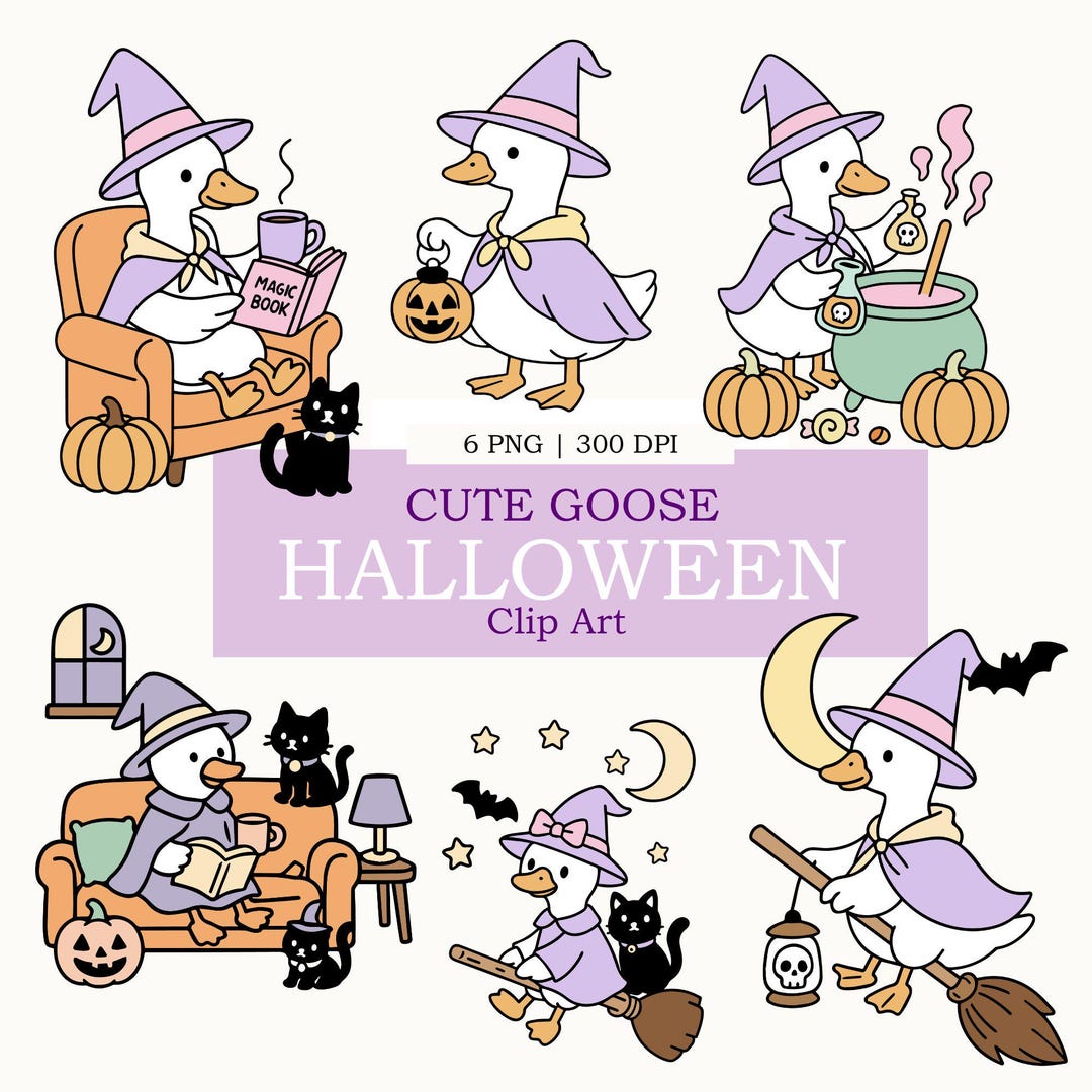 Cute Goose Halloween Clipart, Spooky Goose PNG, Halloween Goose ...