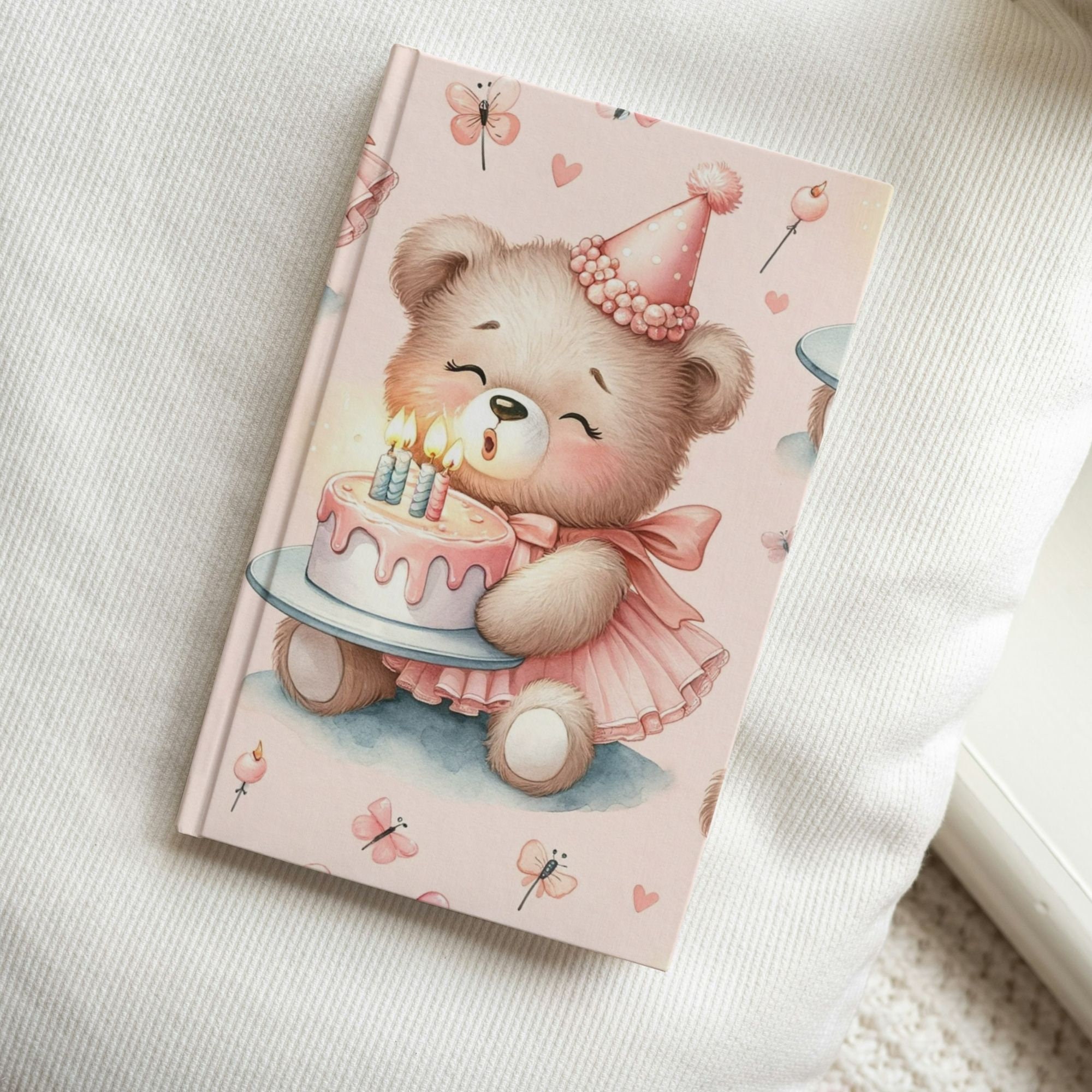 Pink Teddy Bear Digital Paper, Baby Bear Pattern, Nursery Baby Girl ...