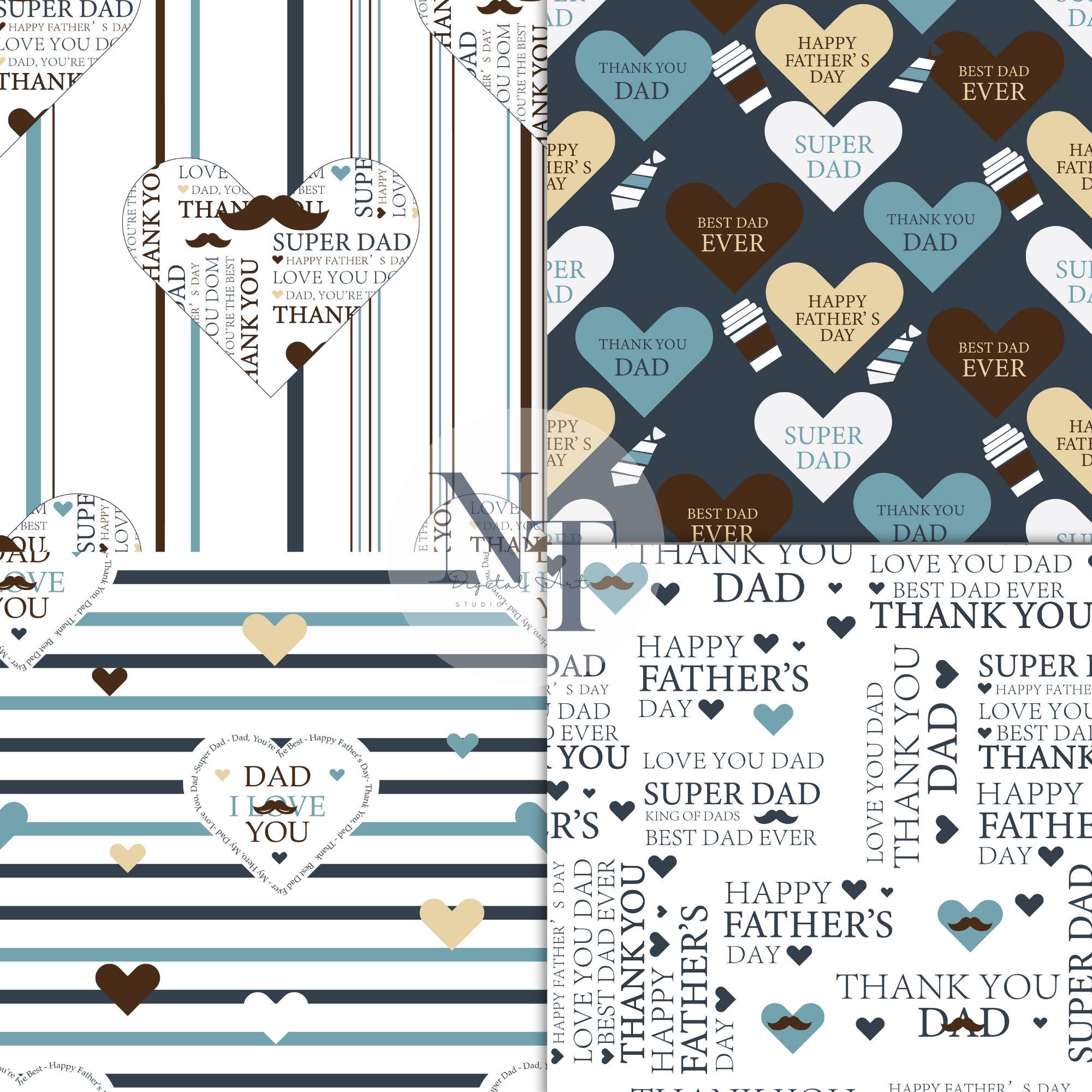 Happy Fathers Day Digital Paper, Dad Seamless Pattern, Fathers Day ...