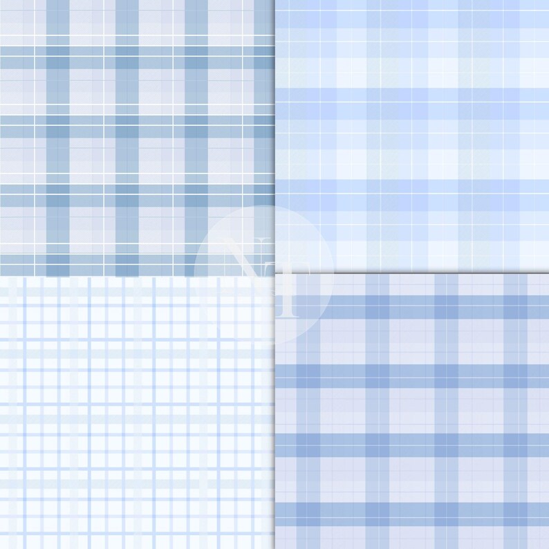 Blue Baby Boy Digital Paper, Nursery Baby Shower Seamless Pattern, Blue ...