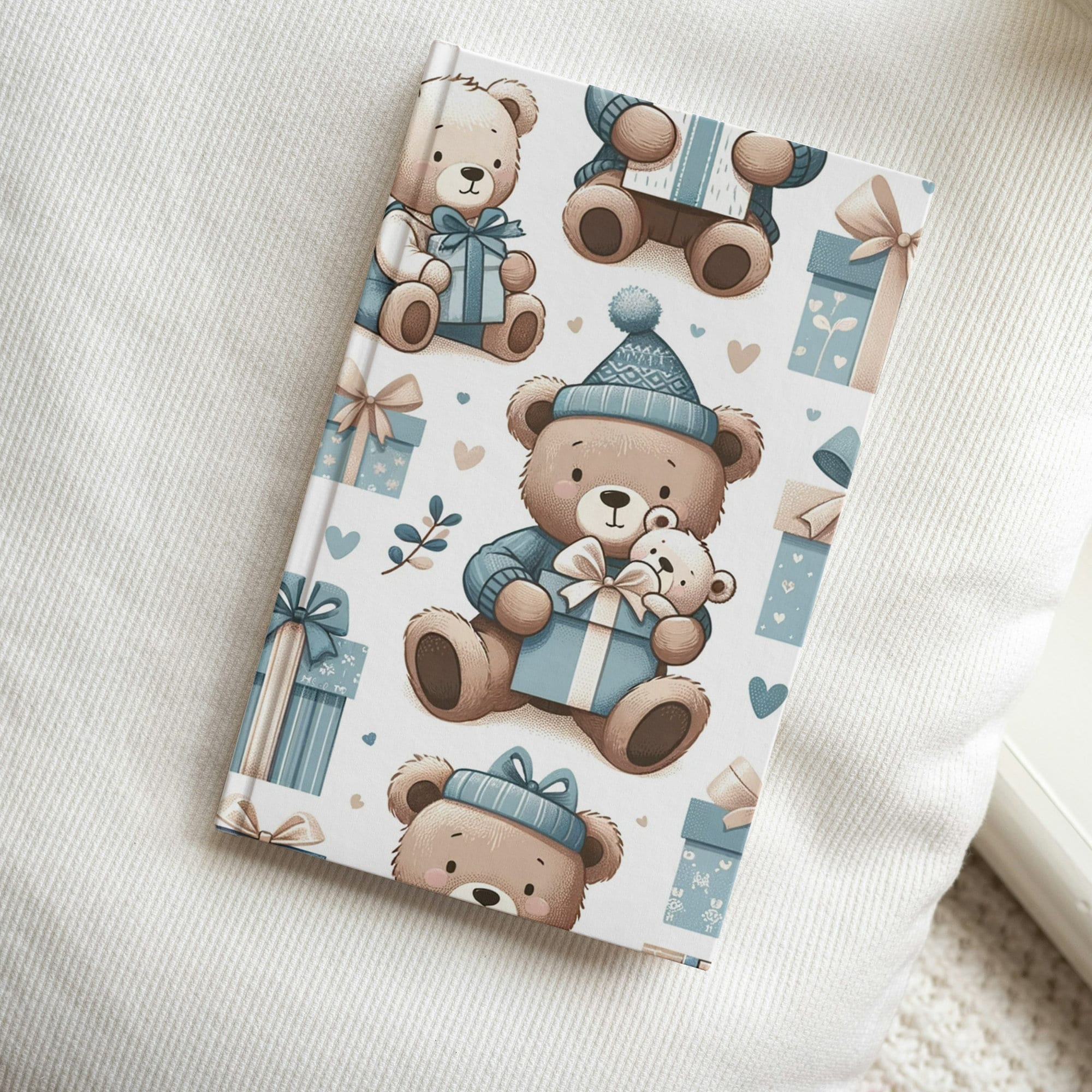 Blue Teddy Bear Digital Paper, Baby Bear Pattern, Nursery Baby Boy ...