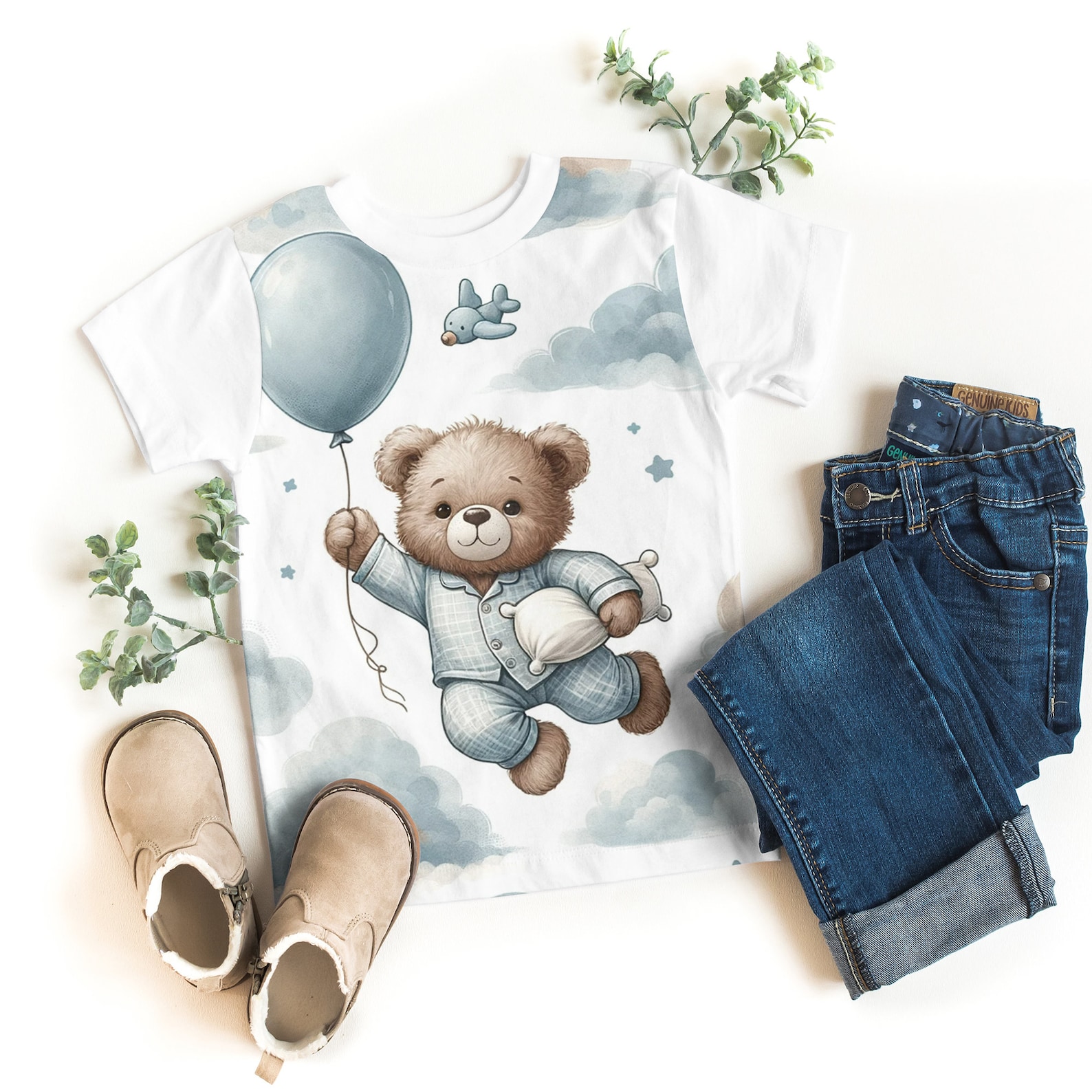 Blue Teddy Bear Digital Paper, Baby Bear Pattern, Nursery Baby Boy ...