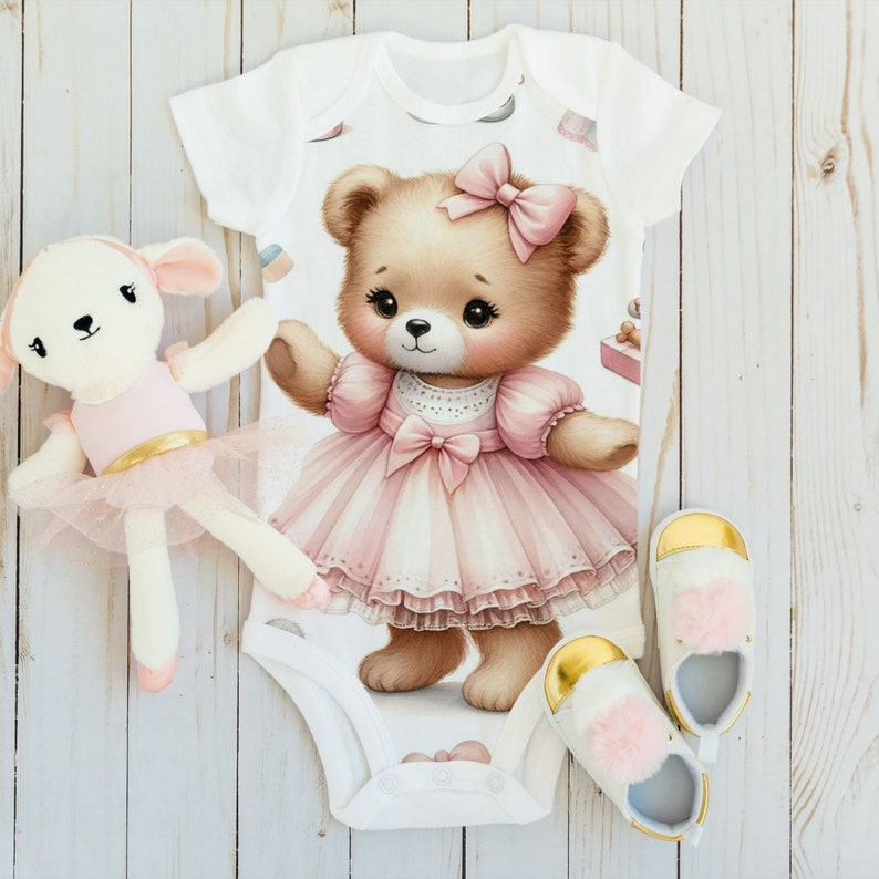 Pink Teddy Bear Digital Paper, Baby Bear Pattern, Nursery Baby Girl ...