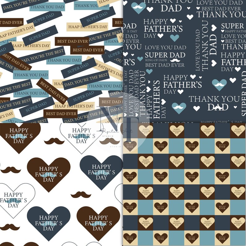 Happy Fathers Day Digital Paper, Dad Seamless Pattern, Fathers Day ...